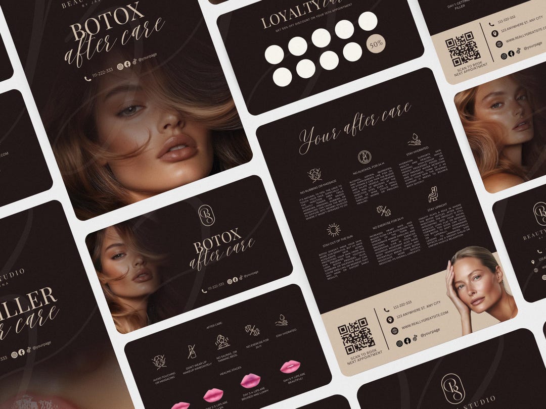 Canva, Template, Business Card, After Care Cards, Beauty Salon, Loyalty ...