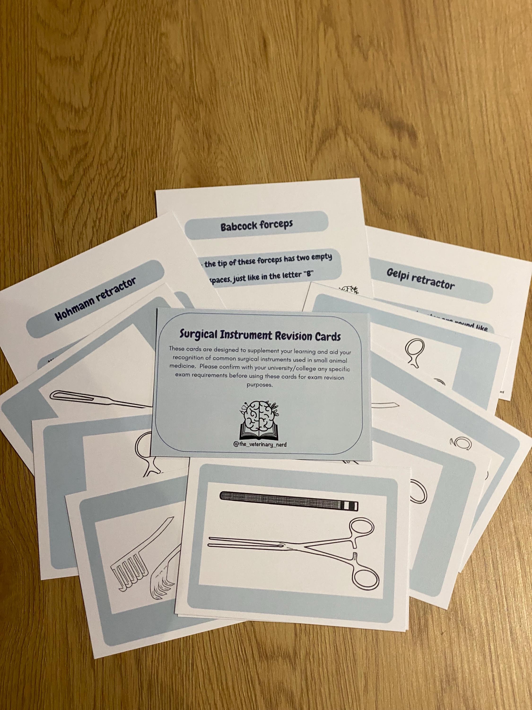 Vet Nurse Surgical Instrument OCSE Revision Cards - Etsy