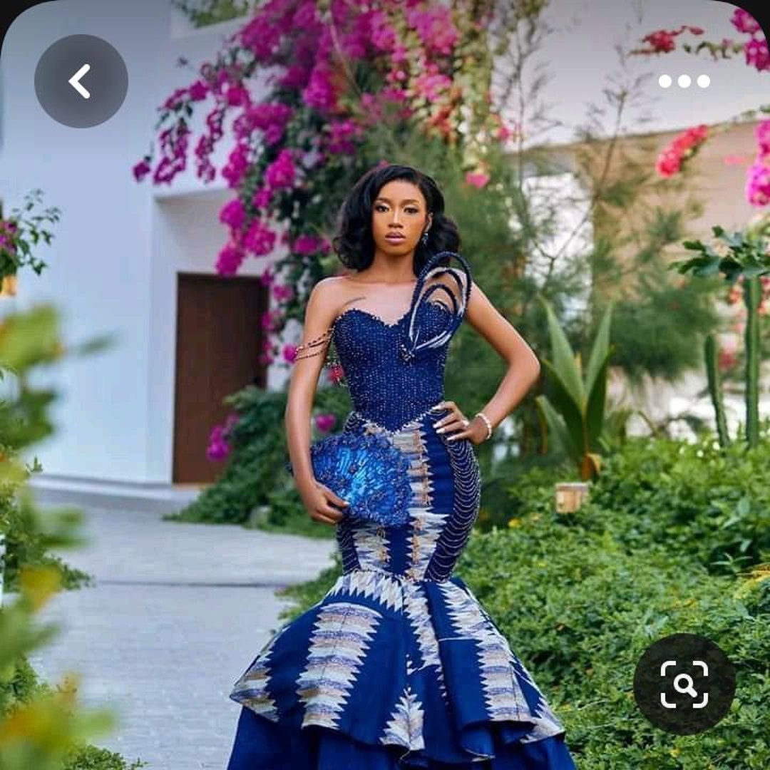 African Mermaid Dress, Ankara Gown, African Maxi Mermaid Gown, African ...