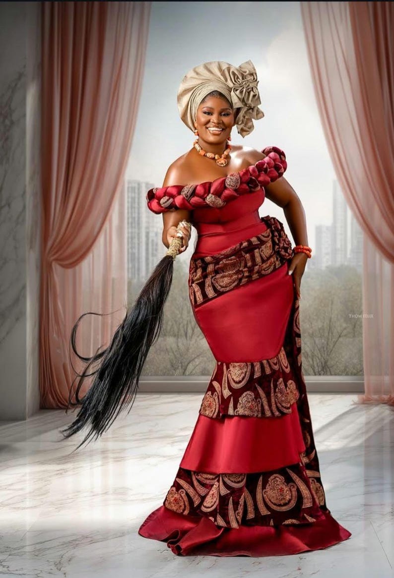 African Bride,isiagu for Trad,,igbo Attire,isi Agu Dress, Marriage ...