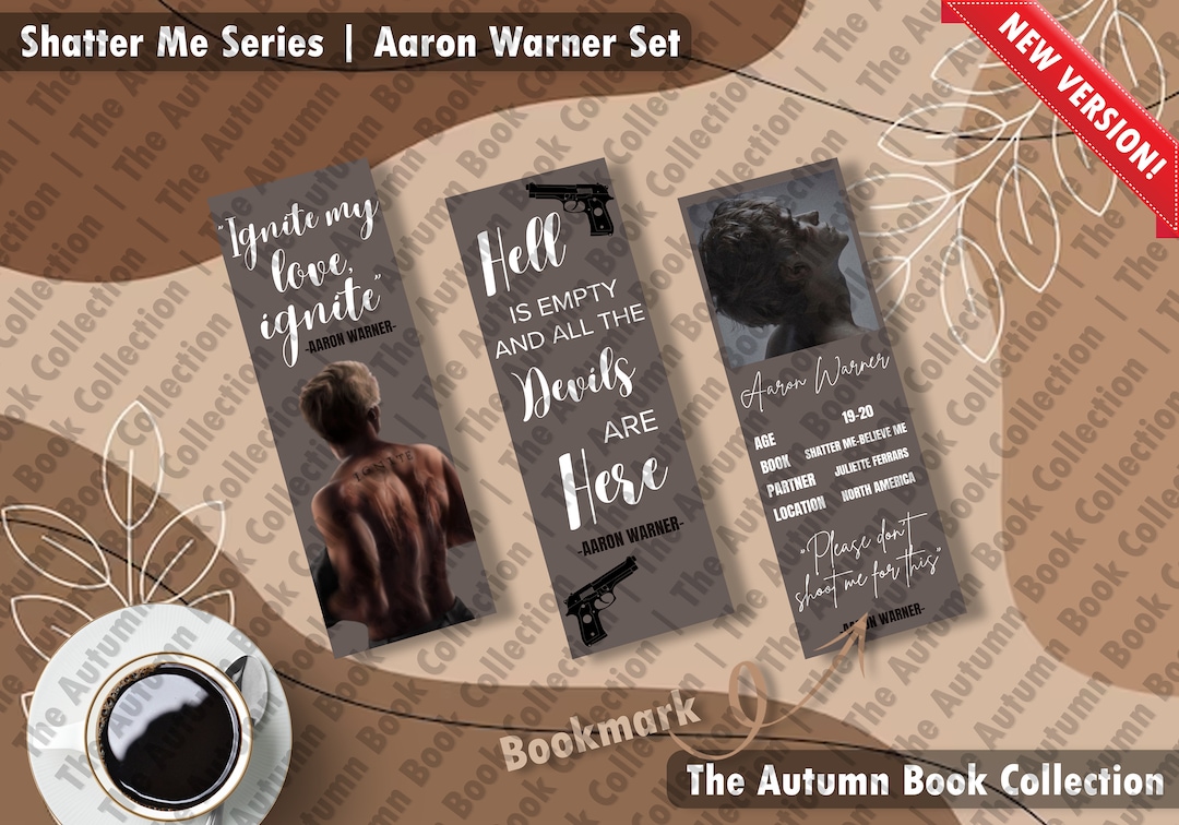 Aaron Warner Bookmarks Shatter Me Bookmarks Booktok Booktok Bookmarks ...