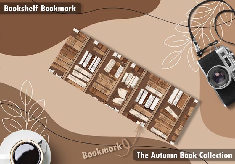 Bookshelf Design Bookmark Aesthetic Bookmark Cute Bookmark Illustrated ...