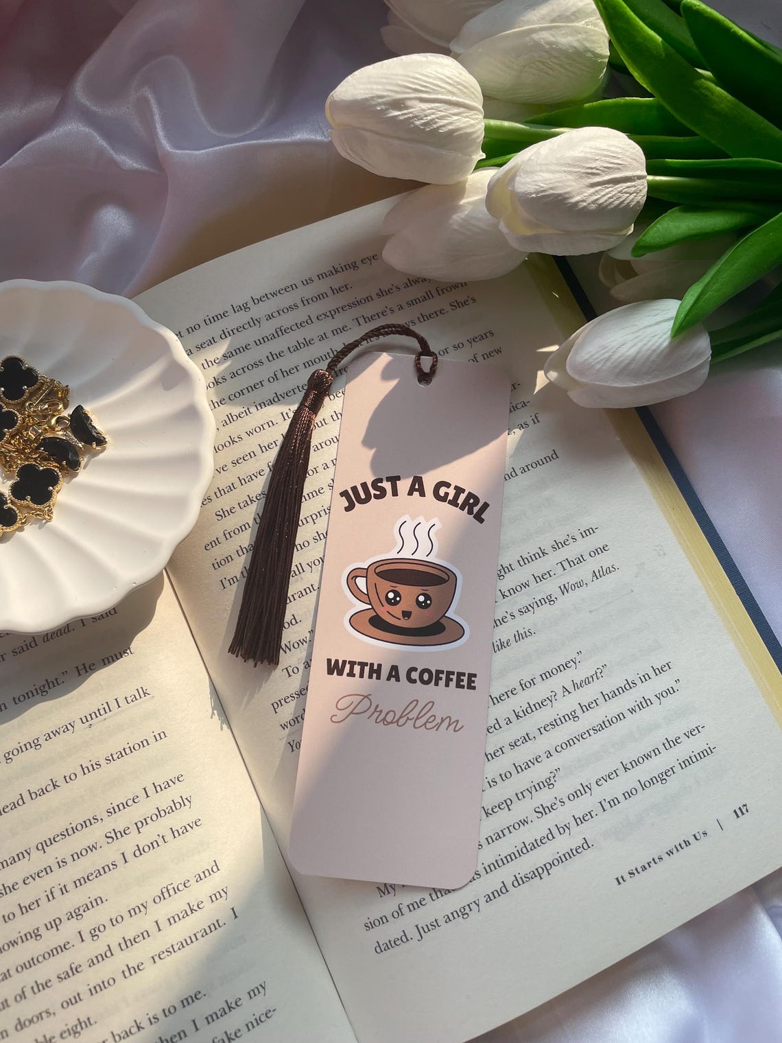 Coffee Bookmark - Just a Girl With a Coffee Problem Bookmark | Books ...
