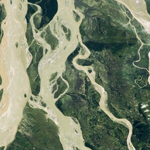 River Satellite Image, Environmental Art, Satellite Print, Nature Decor ...