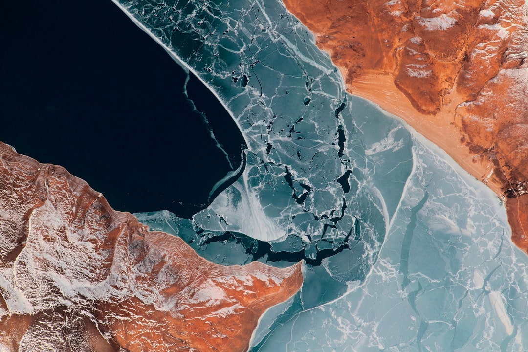 Lake Satellite Image, Satellite Image Wall Art, Satellite Print, Nature ...