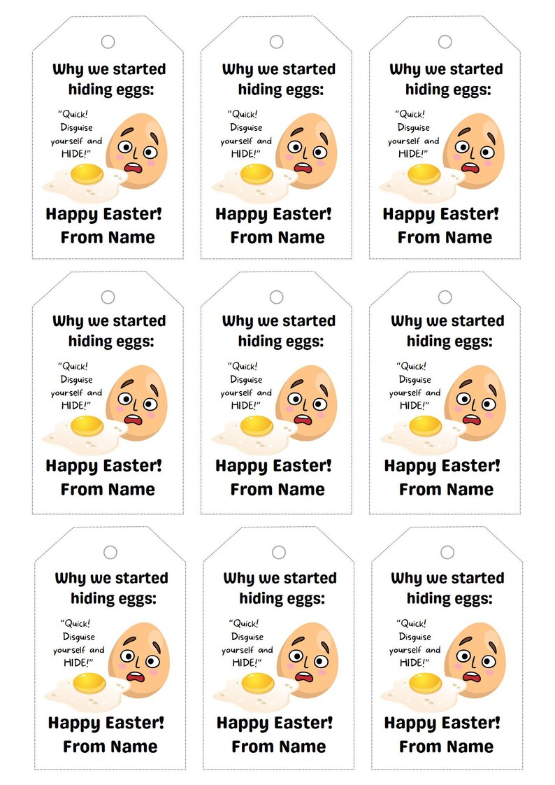 Funny Easter Gift Tag- Canva Template - Customize With Your Name - Etsy