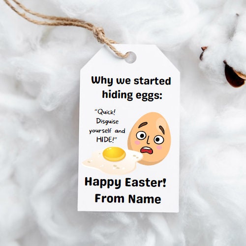 Funny Easter Gift Tag- Canva Template - Customize With Your Name - Etsy