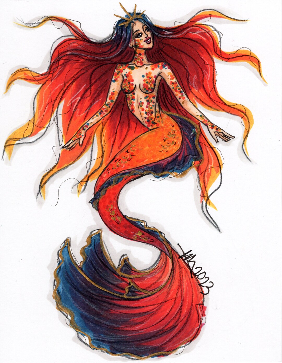 SEDNA - Mermaid Fashion Illustration Print - Etsy