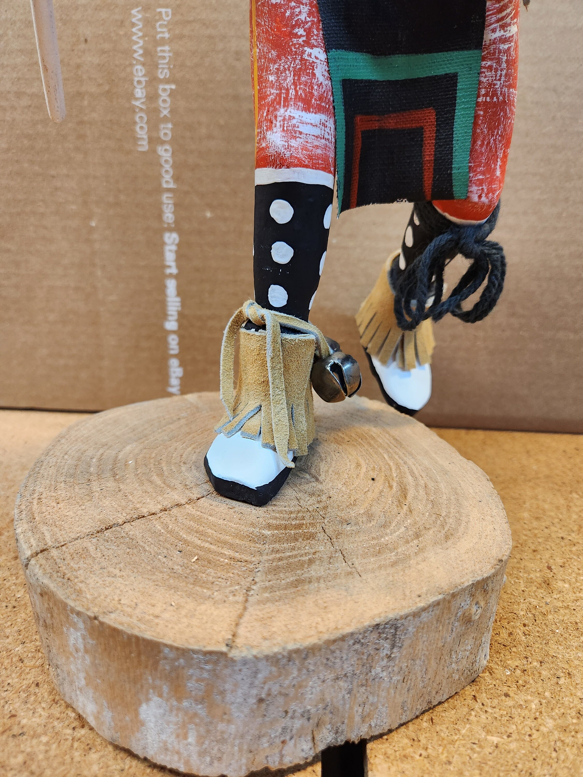 Black Ogre Warrior Wood Carved Hand Painted Hopi Katsina Doll (16" + 2 ...