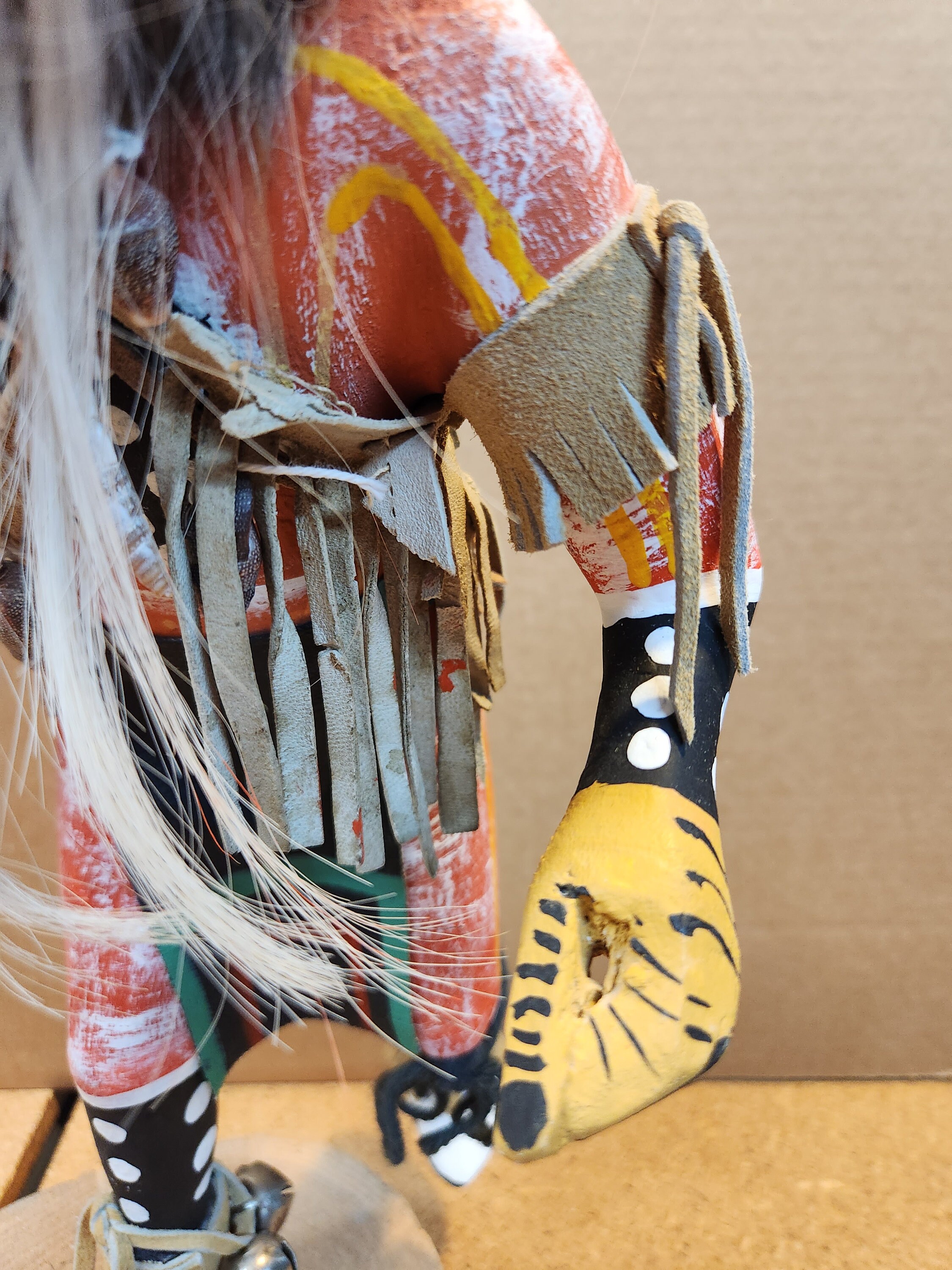 Black Ogre Warrior Wood Carved Hand Painted Hopi Katsina Doll (16" + 2 ...