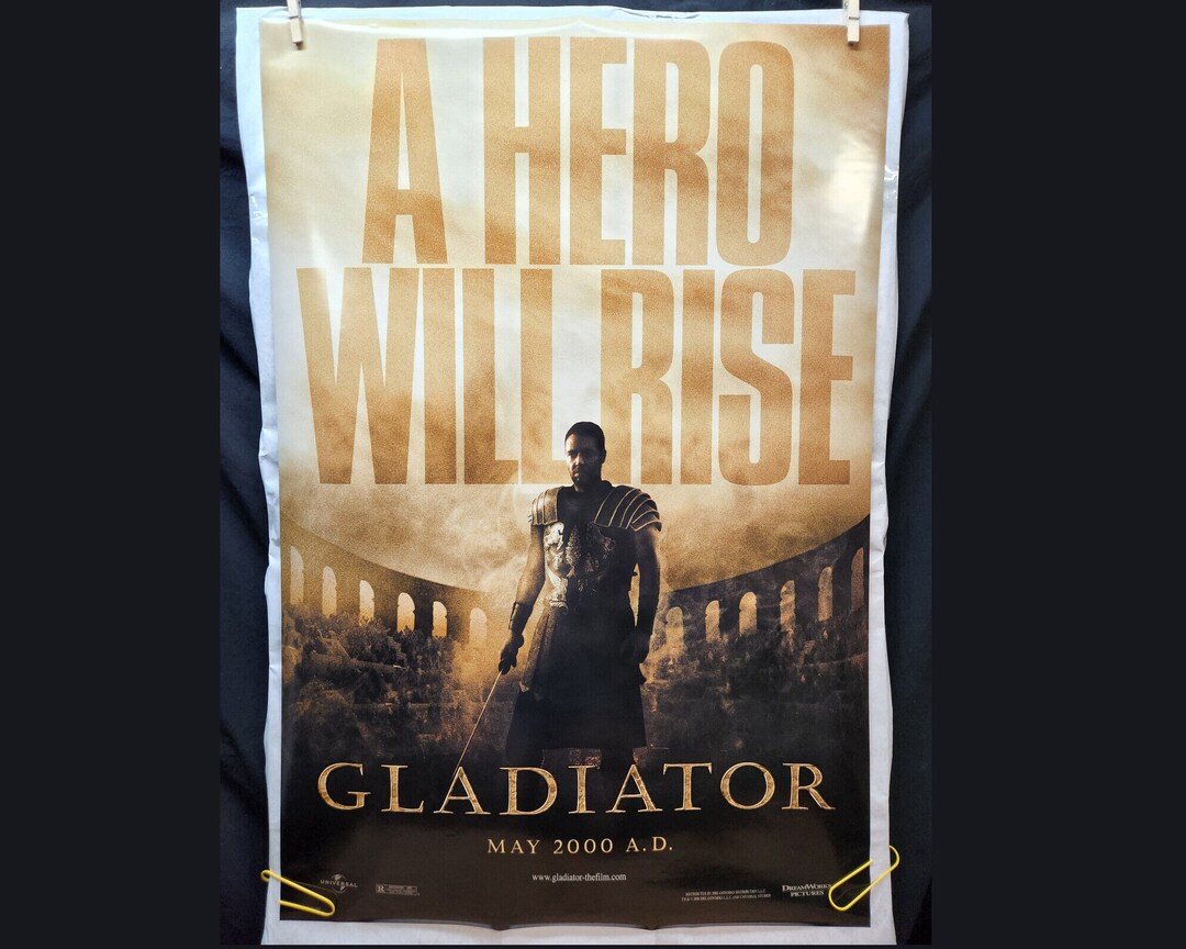 Gladiator, Teaser Version, Russell Crowe 2 Sided/double Side DS Movie ...