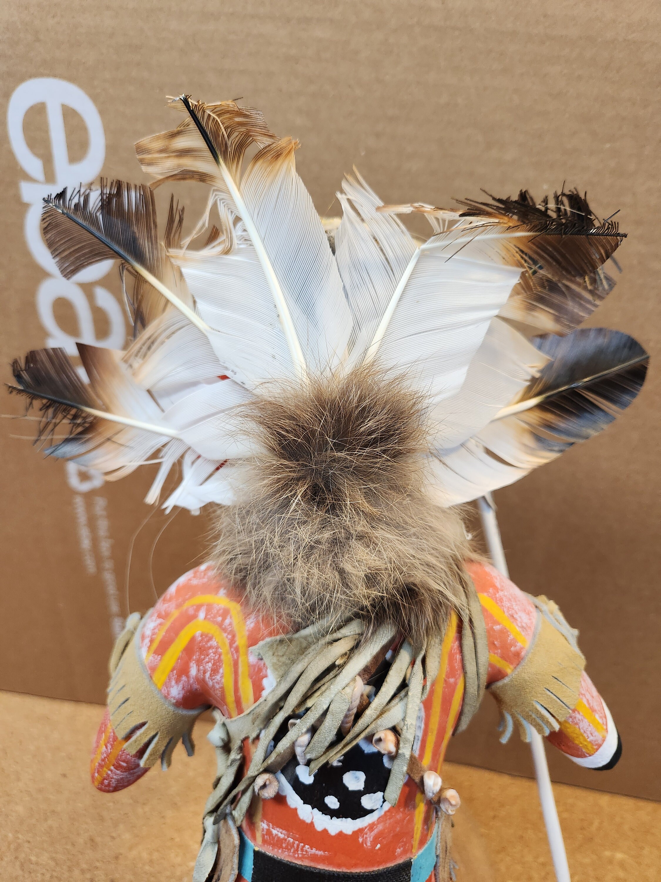 Black Ogre Warrior Wood Carved Hand Painted Hopi Katsina Doll (16" + 2 ...