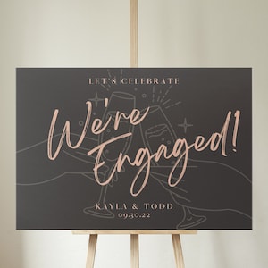 Customizable We're Engaged Welcome Sign Custom Engagement - Etsy