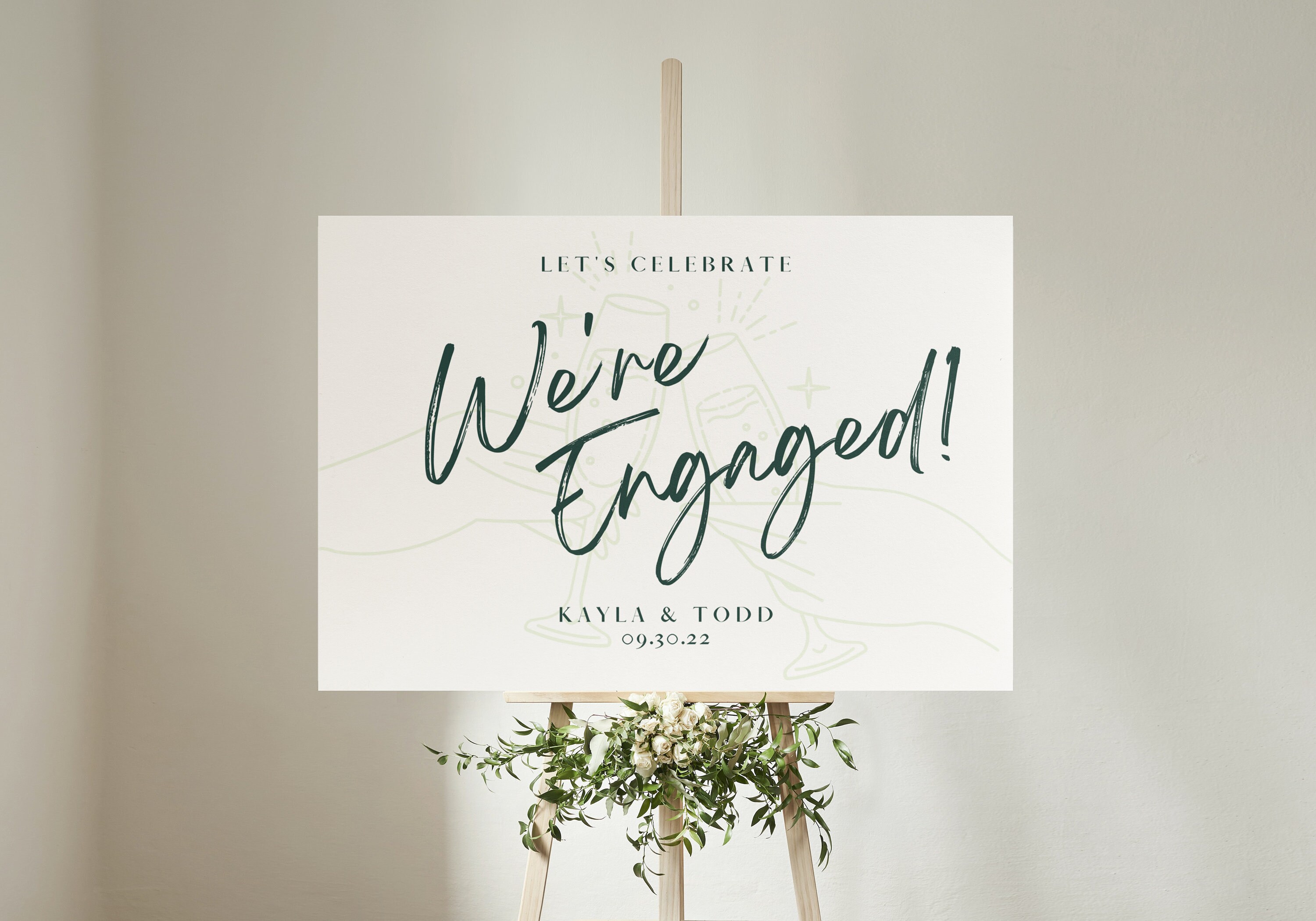 Customizable We're Engaged Welcome Sign Custom Engagement - Etsy