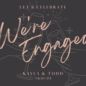 Customizable We're Engaged Welcome Sign, Custom Engagement Party Sign ...