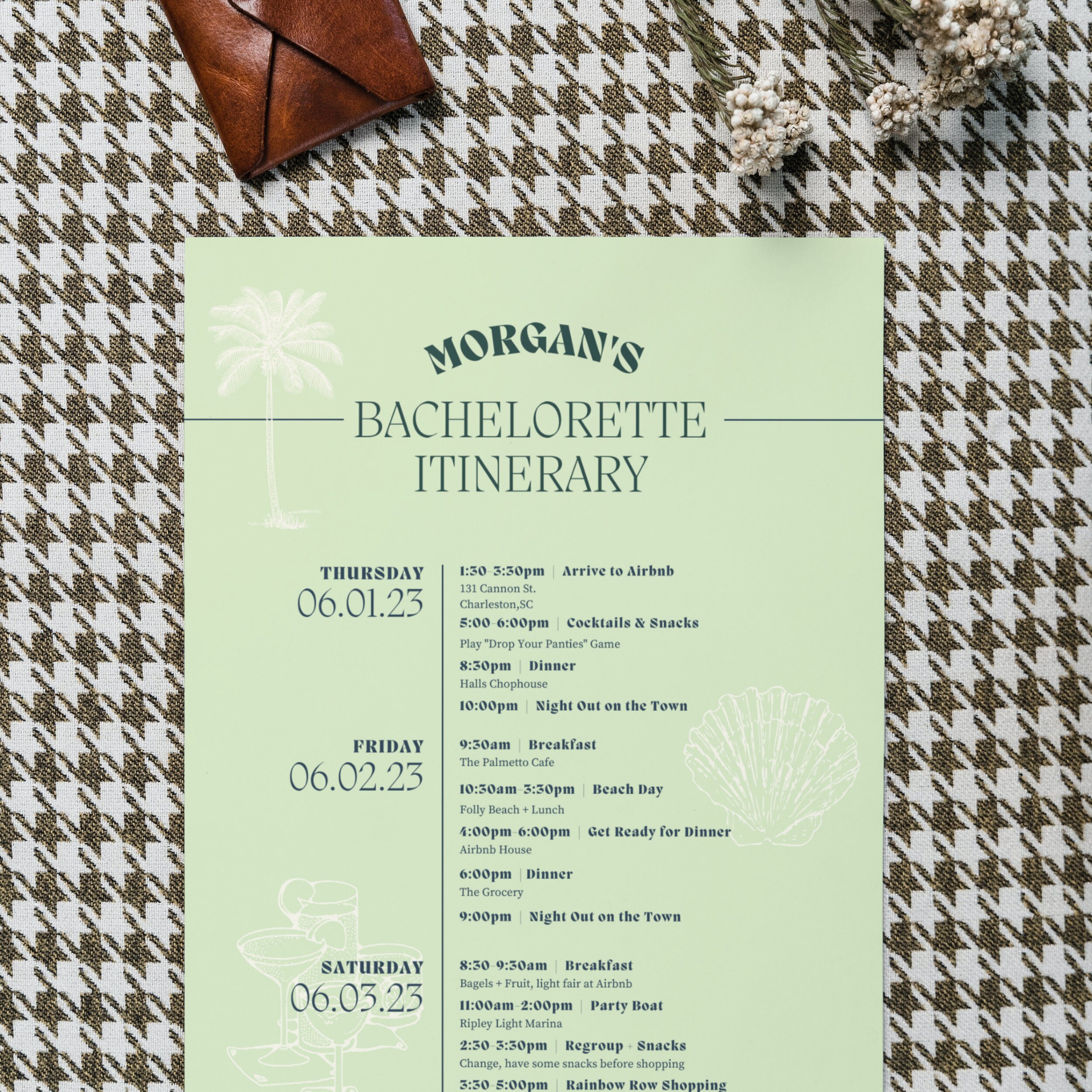 Customizable Bachelorette Itinerary Bachelorette Weekend - Etsy