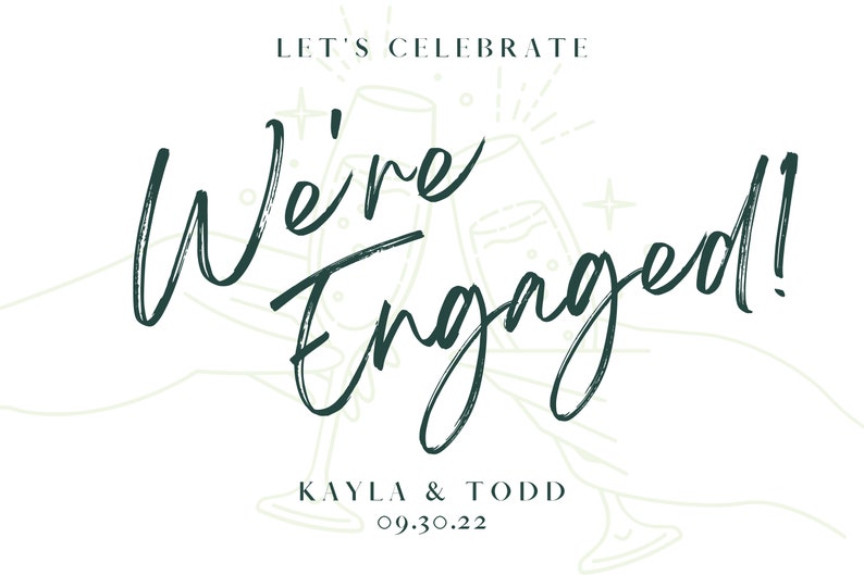 Customizable We're Engaged Welcome Sign Custom Engagement - Etsy