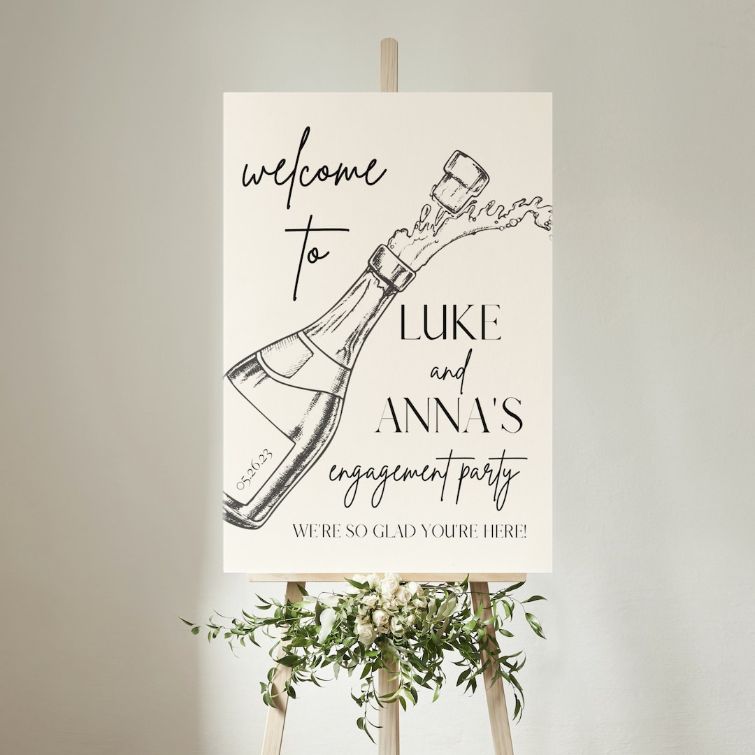 Customizable Engagement Party Welcome Sign: Editable Design (digital ...