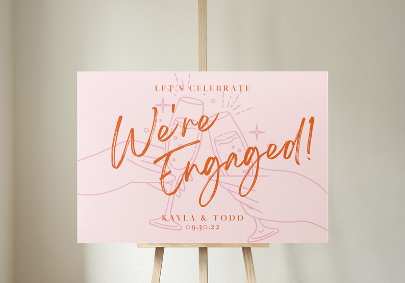 Customizable We're Engaged Welcome Sign Custom Engagement - Etsy