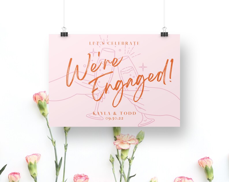 Customizable We're Engaged Welcome Sign Custom Engagement - Etsy