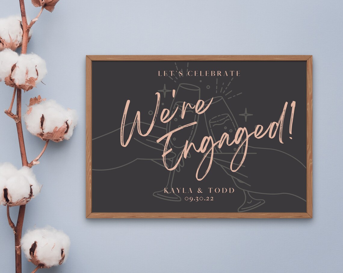 Customizable We're Engaged Welcome Sign Custom Engagement - Etsy