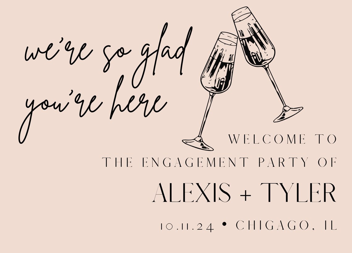Customizable Engagement Party Welcome Sign Customizable - Etsy