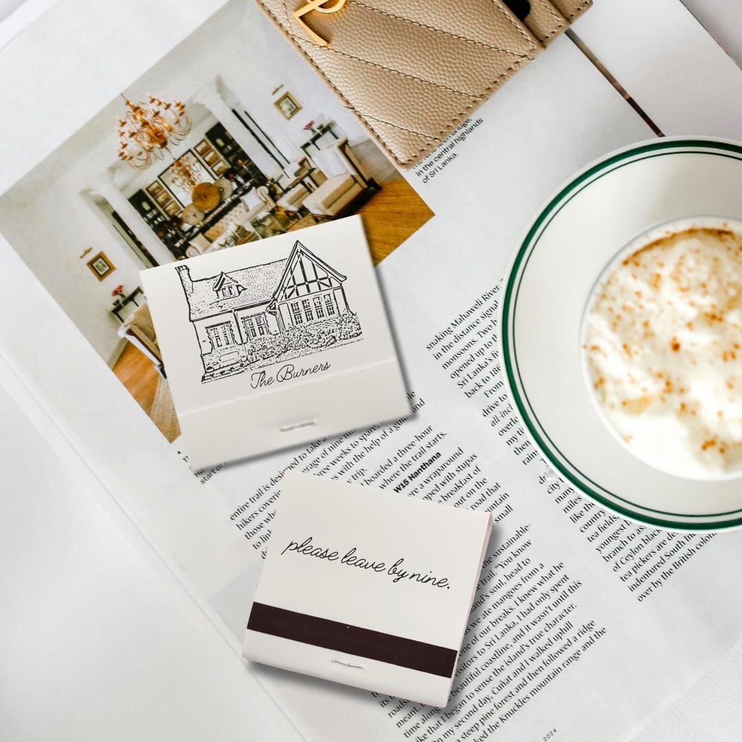 MATCHBOOKS Custom Home Illustration, Custom Wedding Matchbooks, Custom ...