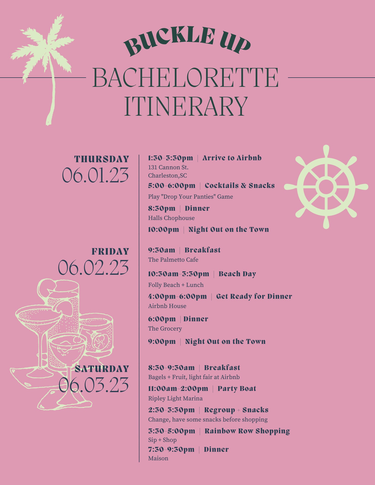 Customizable Bachelorette Itinerary Bachelorette Weekend - Etsy