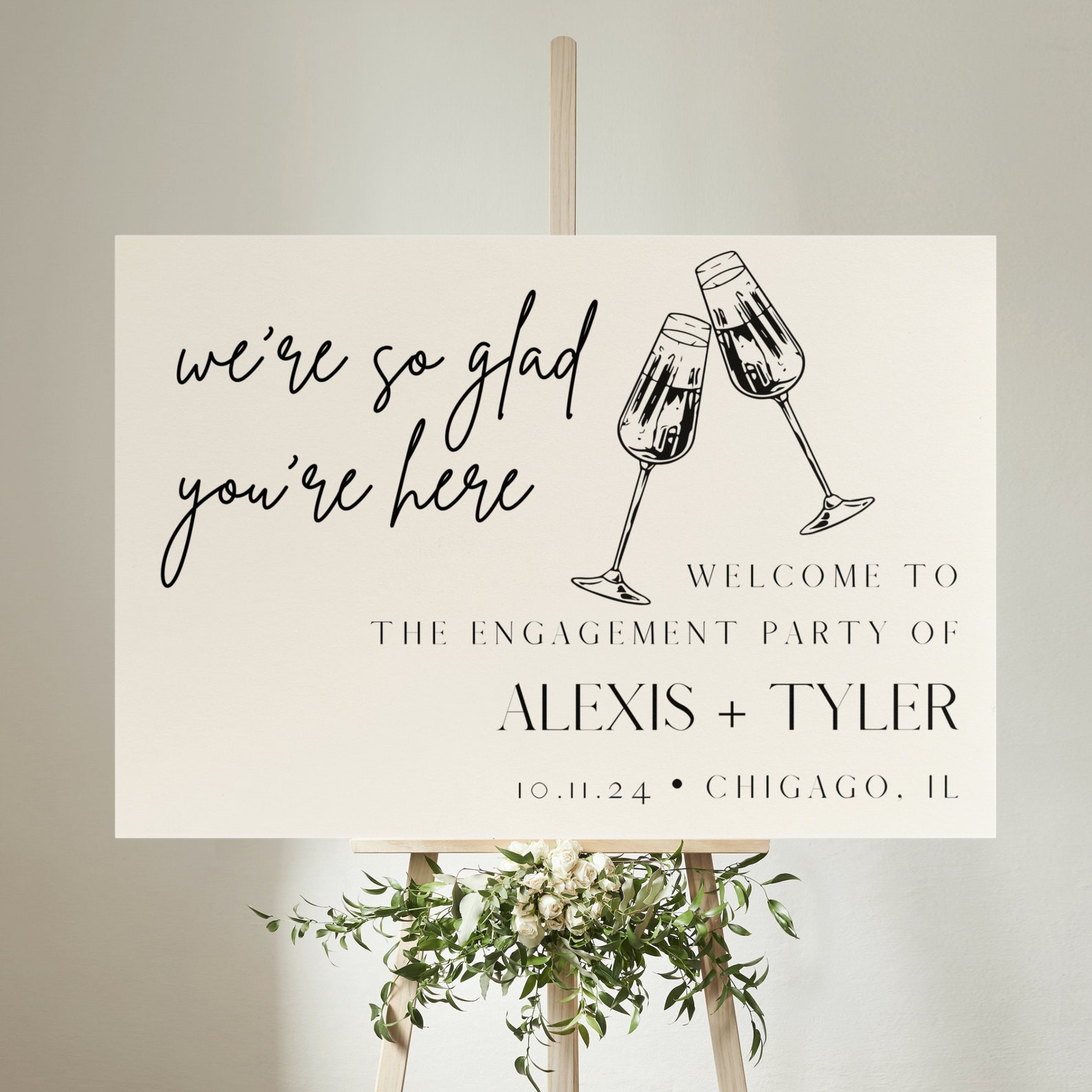 Customizable Engagement Party Welcome Sign: Editable Design (digital ...
