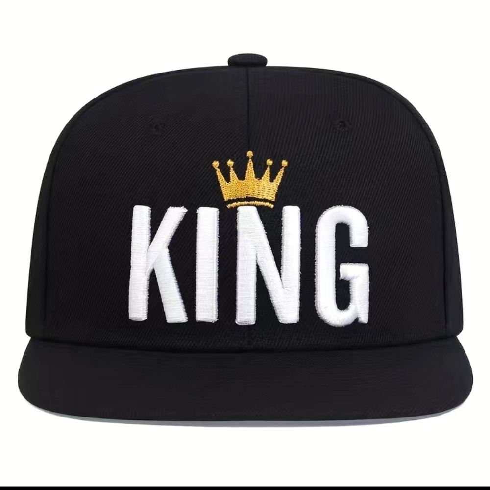 KING Crown Embroidery Baseball Cap Black Hip Hop Snapback Hat Unisex ...