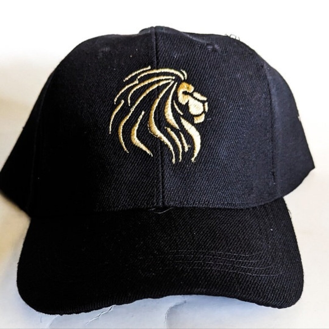 New Lions Hat Baseball Cap Black Gold Men Women Unisex Lion-emblazoned ...