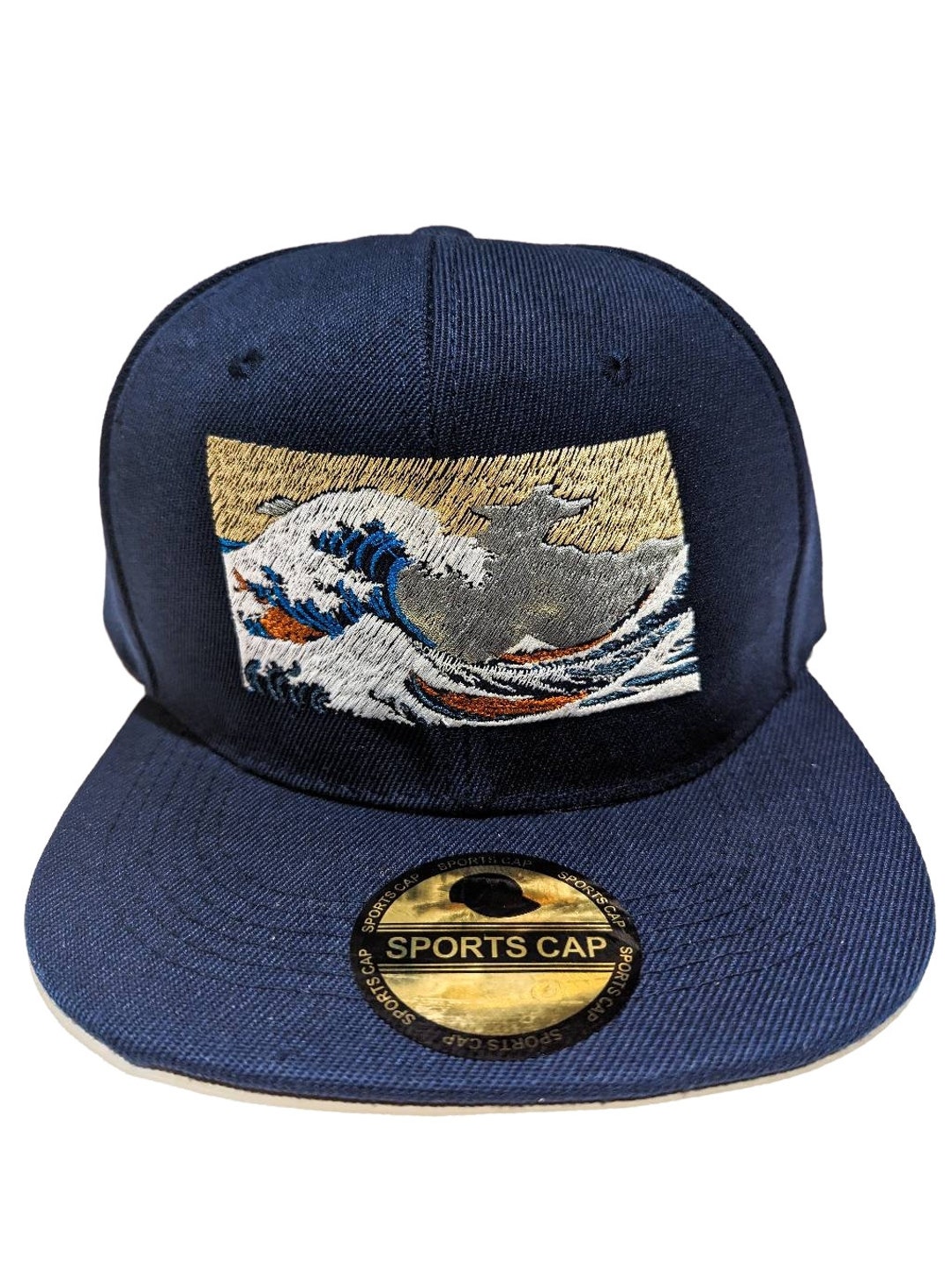 Great Wave off Kanagawa Embroidered Snapback Hat: Art, Japanese, Ocean ...
