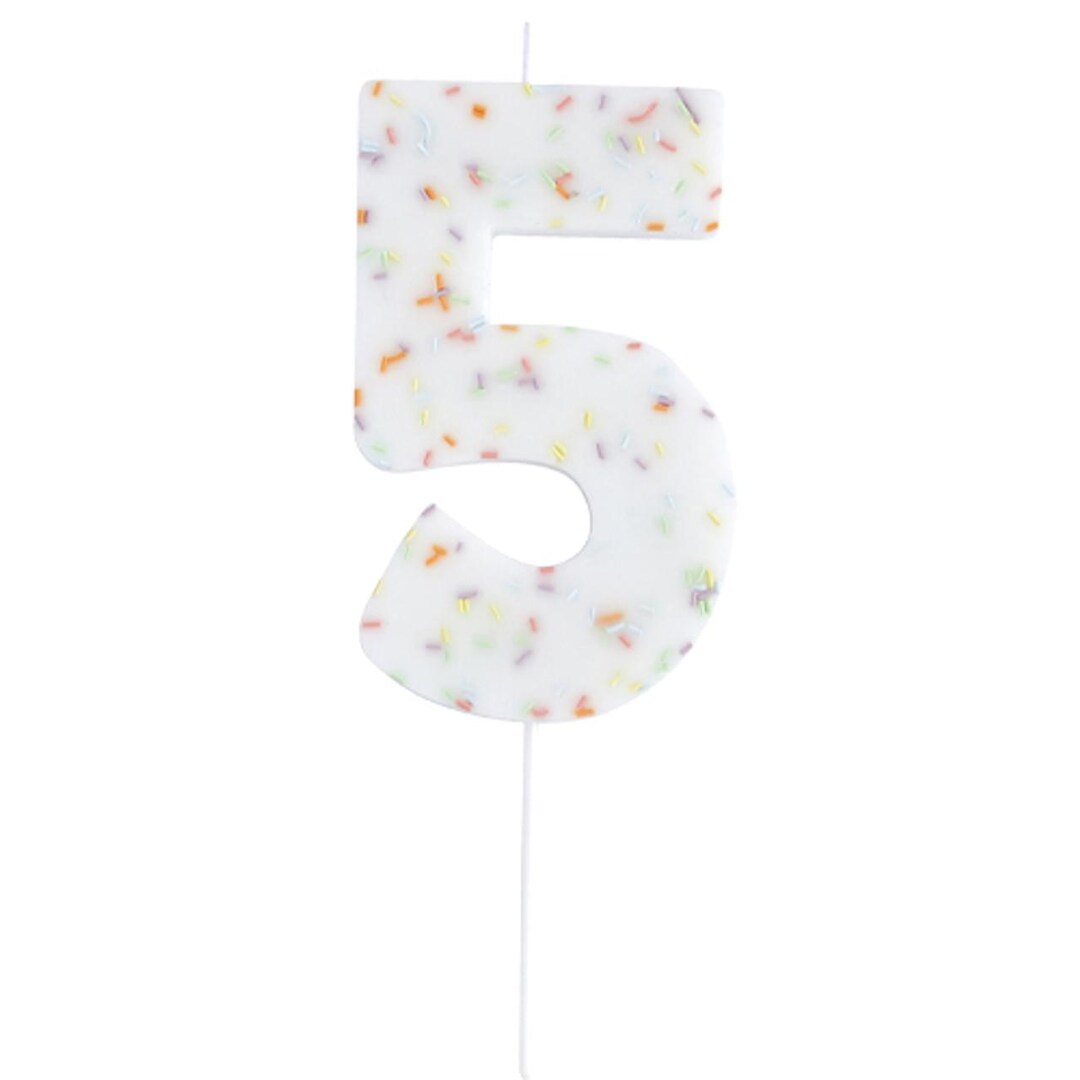 Confetti Number Candle - Etsy UK