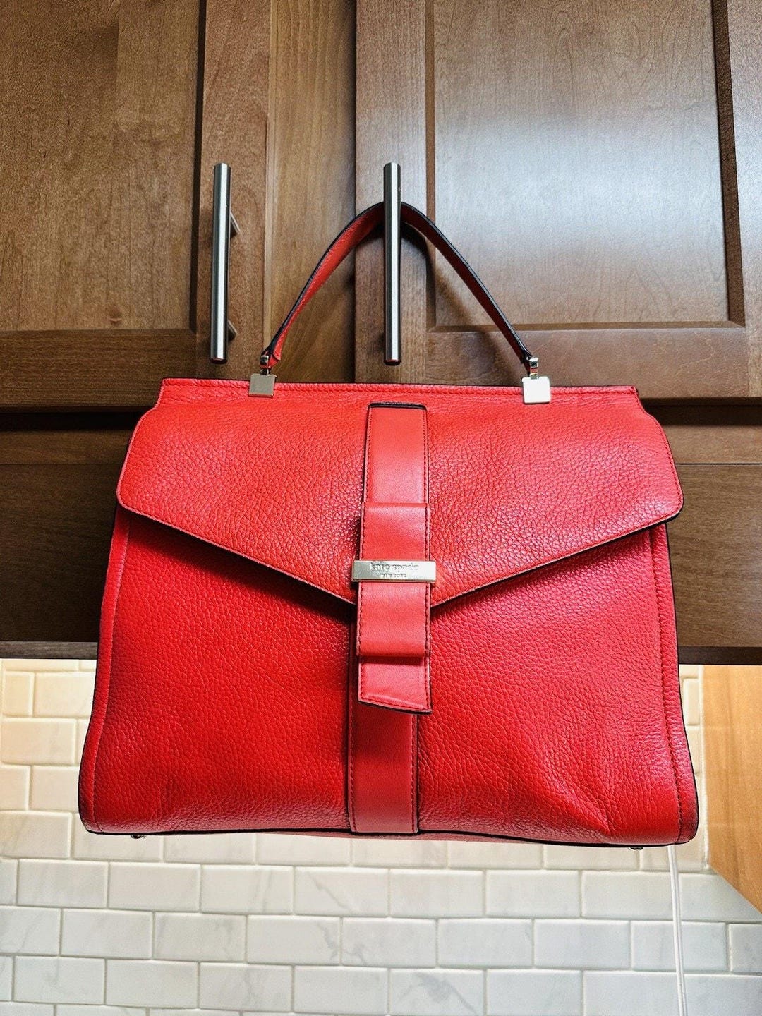 Kate Spade WKRU3801 F067 0316 Lipstick Red Leather Stunner With Bold ...
