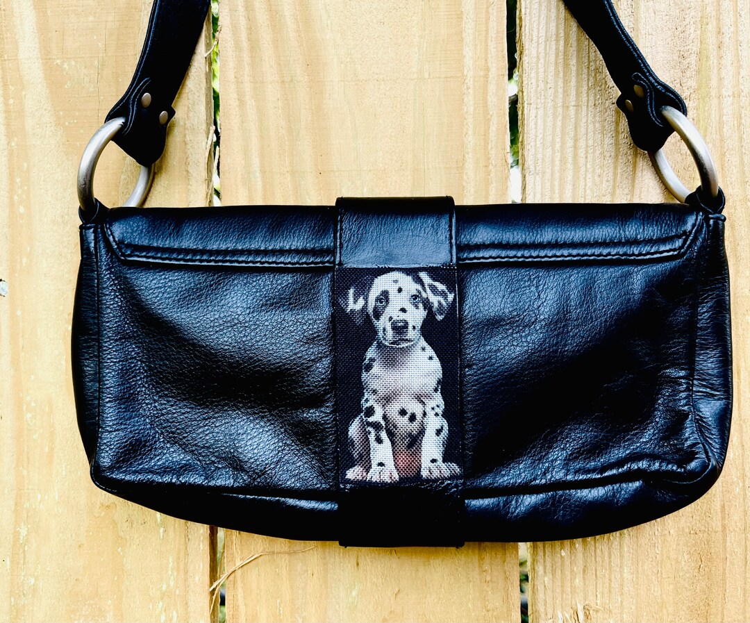 Wilson Maxima Leather Shoulder Bag With Dalmatian Appliqué in Black ...