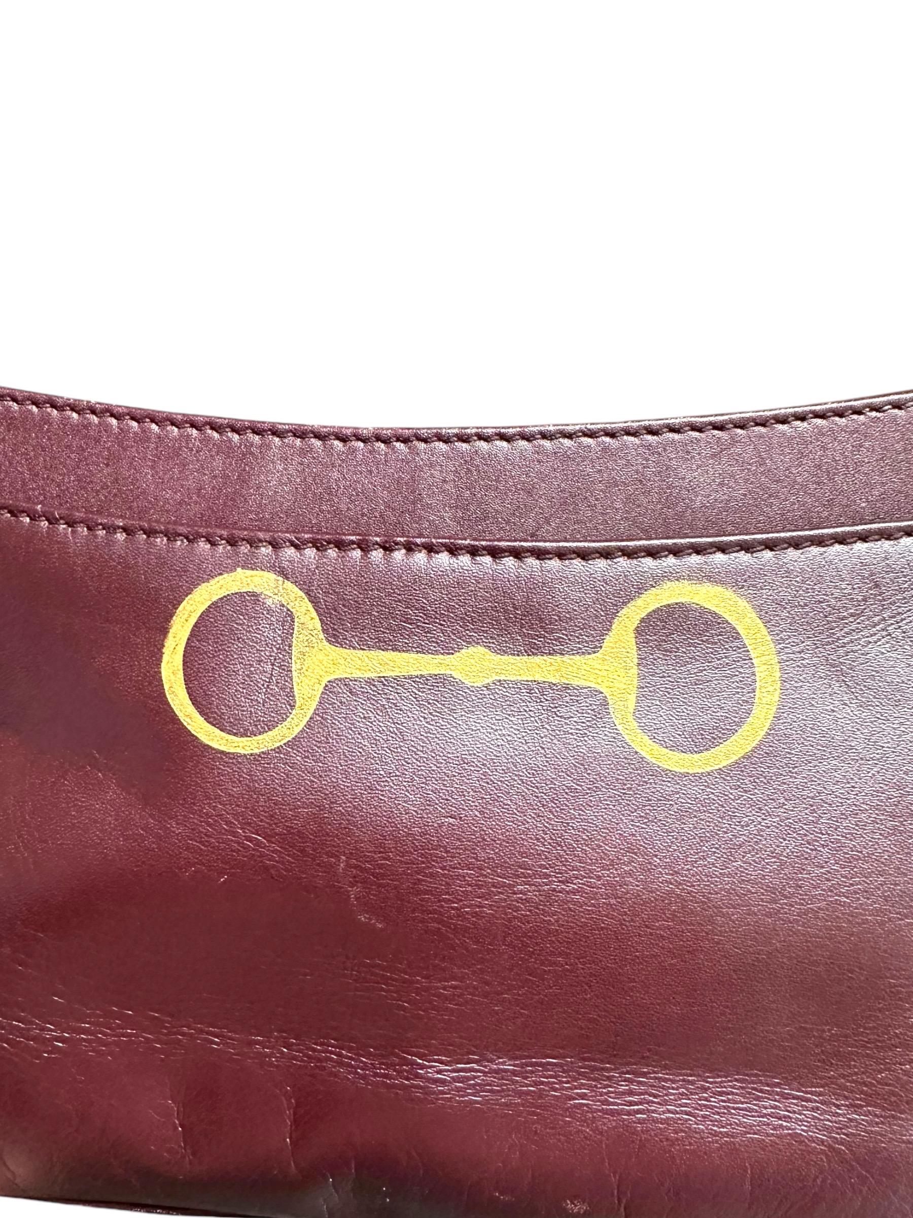 Etienne Aigner Leather Baguette, Gold Equestrian Detail - Etsy