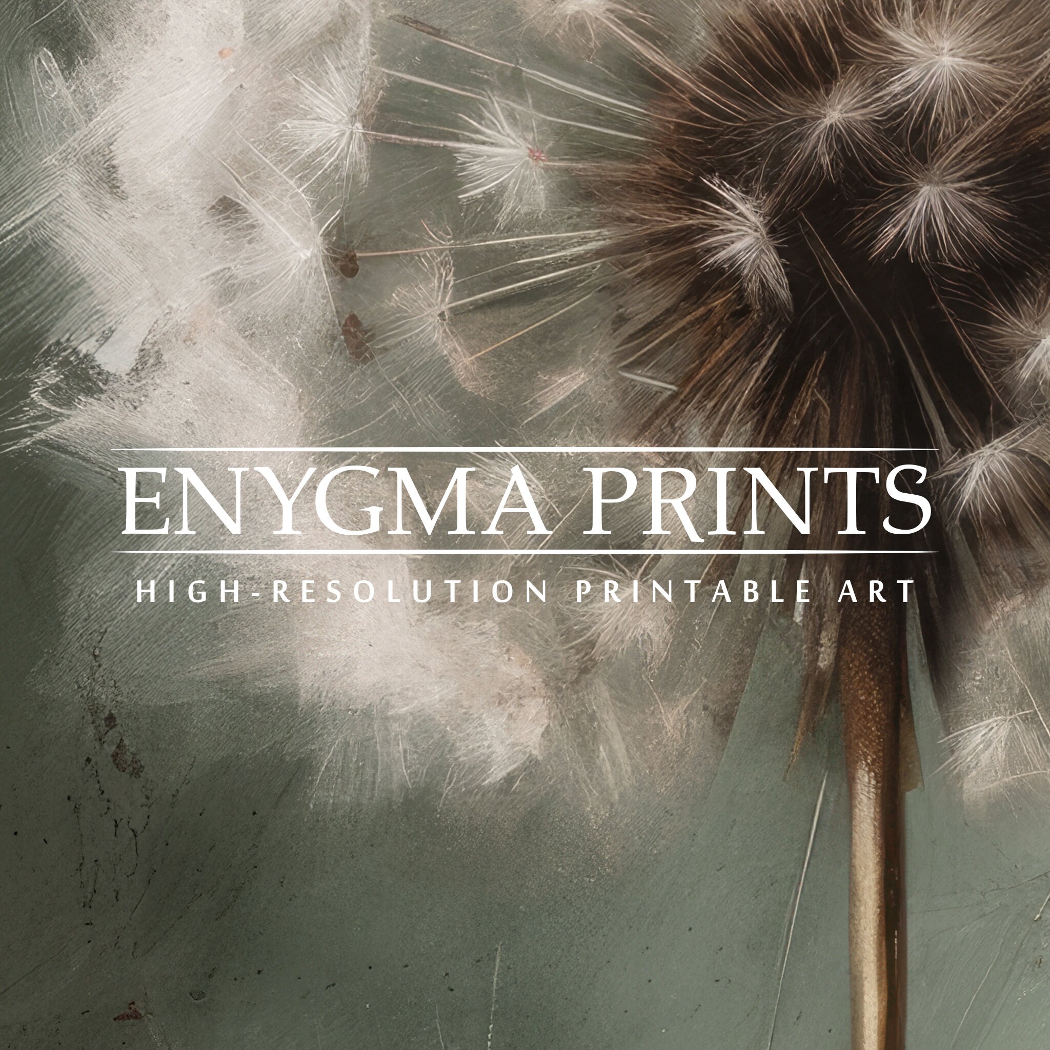 Vintage Dandelion Digital Oil Painting Moody Dandelion Print Antique ...