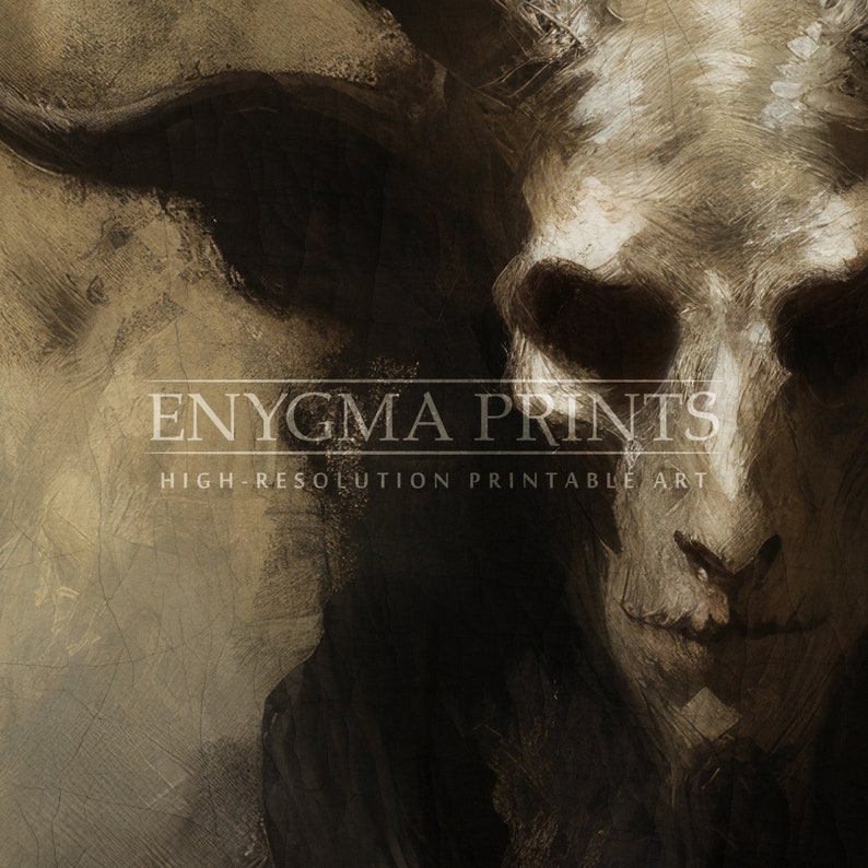 Baphomet Digital Oil Painting Baphomet Portrait Dark Gothic Art Gothic ...