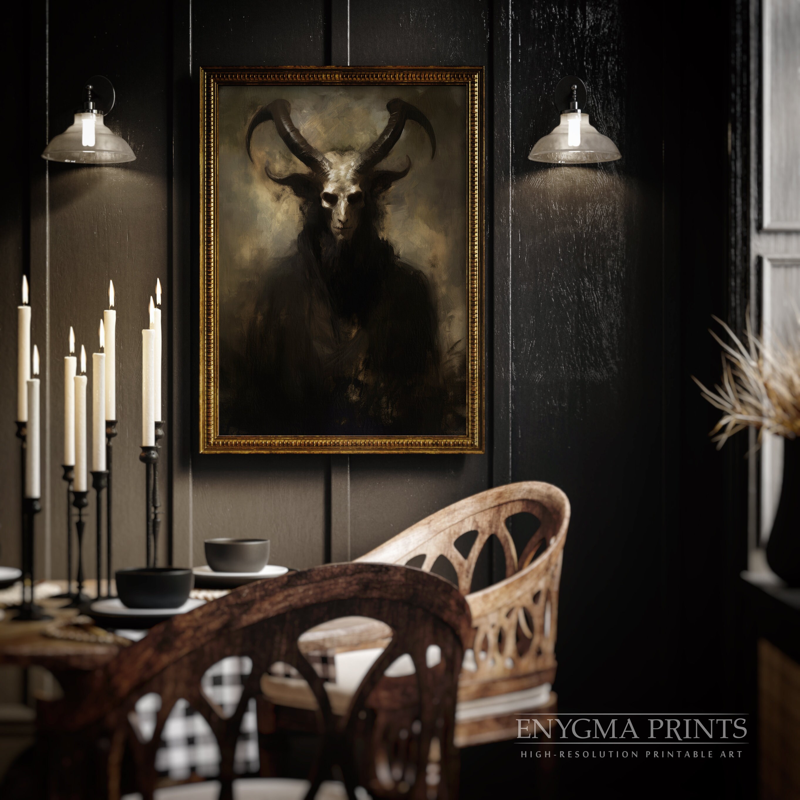 Baphomet Digital Oil Painting | Baphomet Portrait | Dark Gothic Art ...