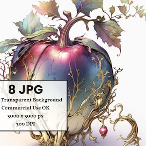 Enchanted Apple Print Art Commercial Use Watercolor Magic Poison Apple ...