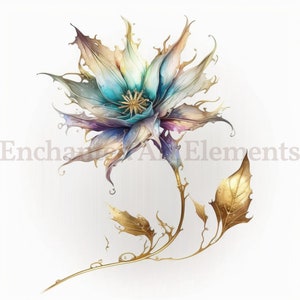 9 Magic Flower Illustration Commercial Use Watercolor Flower ...