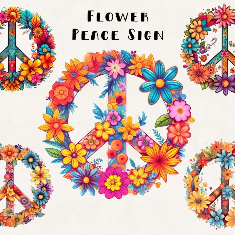 Flower Peace Sign - Etsy