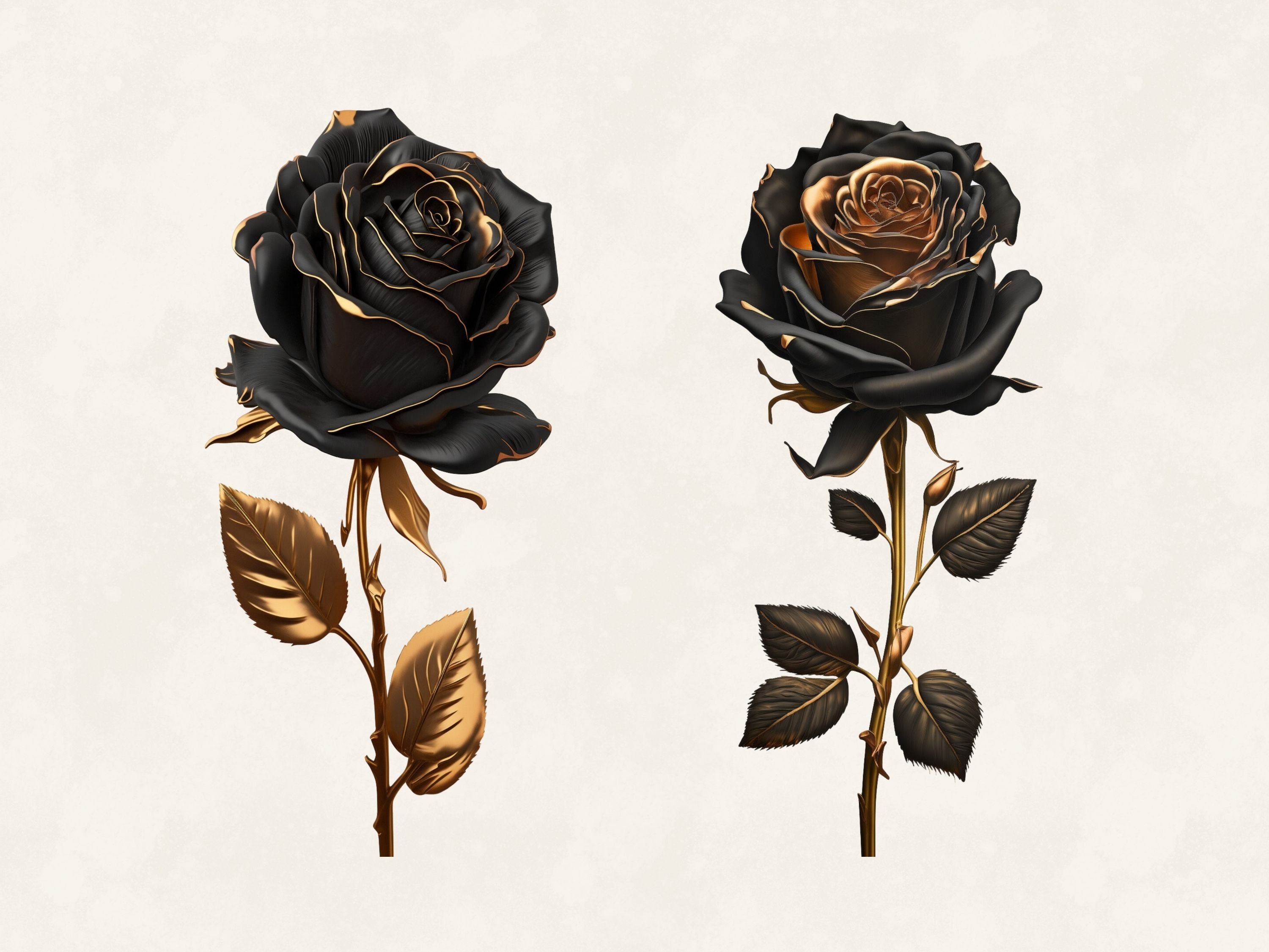 Black and Gold Rose Clipart Bundle Magic Gold Rose Fun Clip - Etsy ...