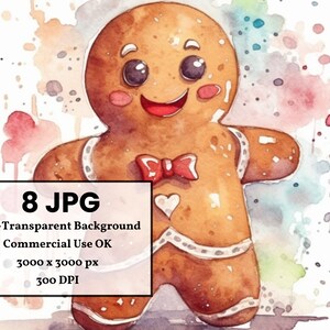 Watercolor Gingerbread Man Clipart: Nursery Illustration Bundle ...