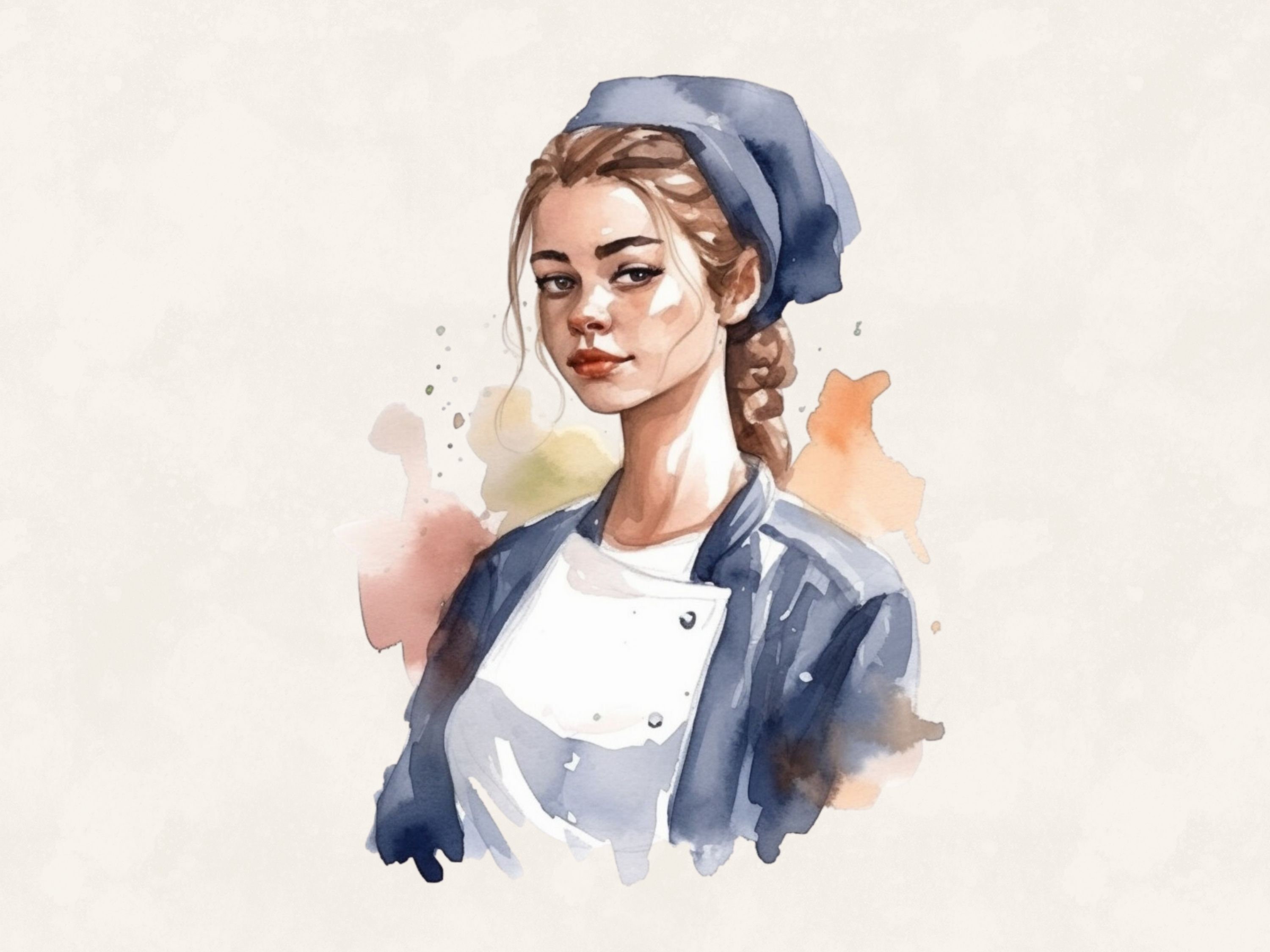 Female Chef Watercolor Clipart Bundle Commercial Use Digital - Etsy