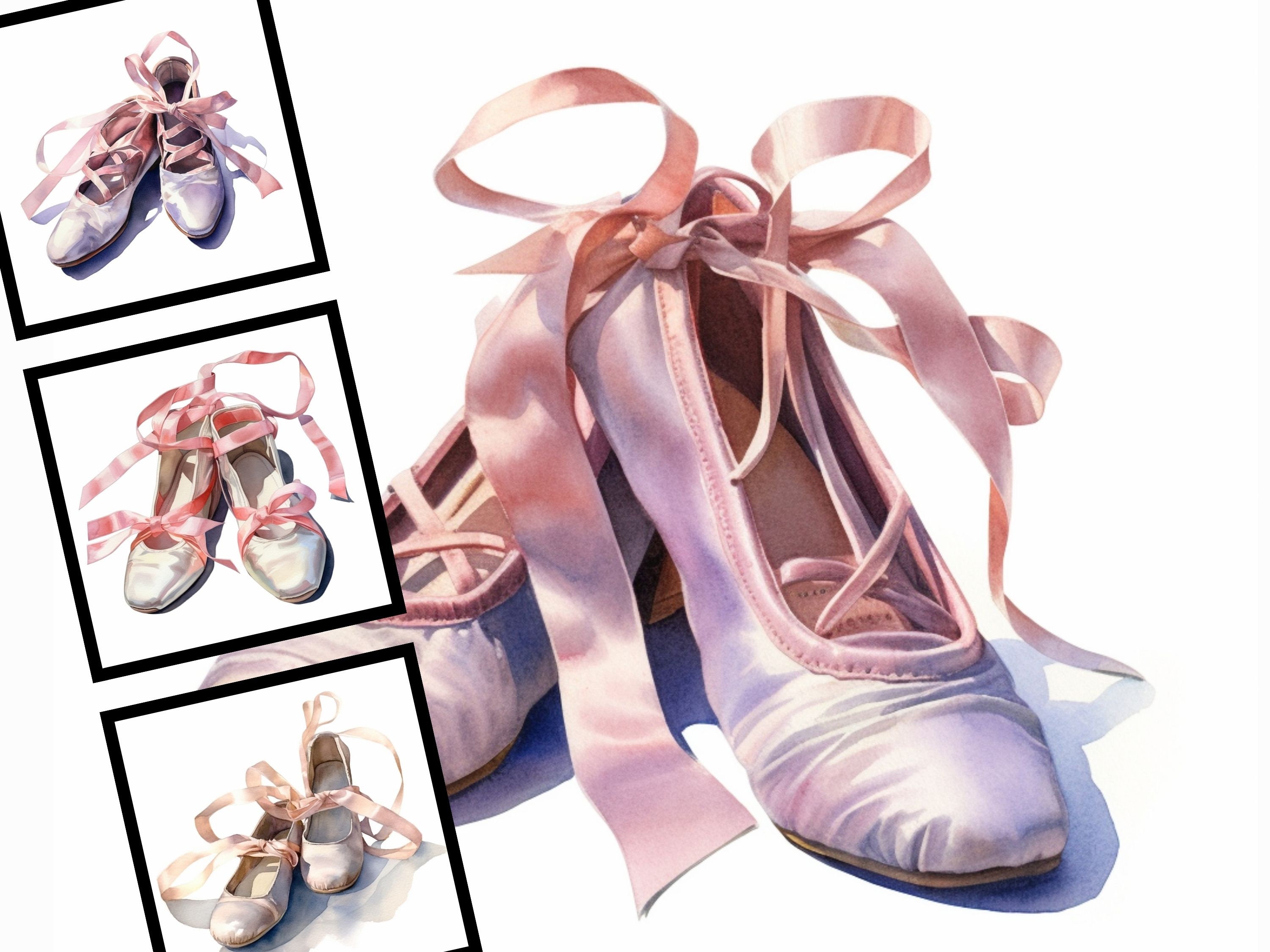 Ballet Slippers Watercolor Illustration Silky Ballet Shoes - Etsy