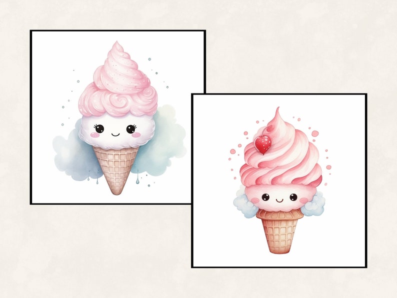 Cute Snow Cone Clipart Watercolor Illustration Nursery Clipart - Etsy