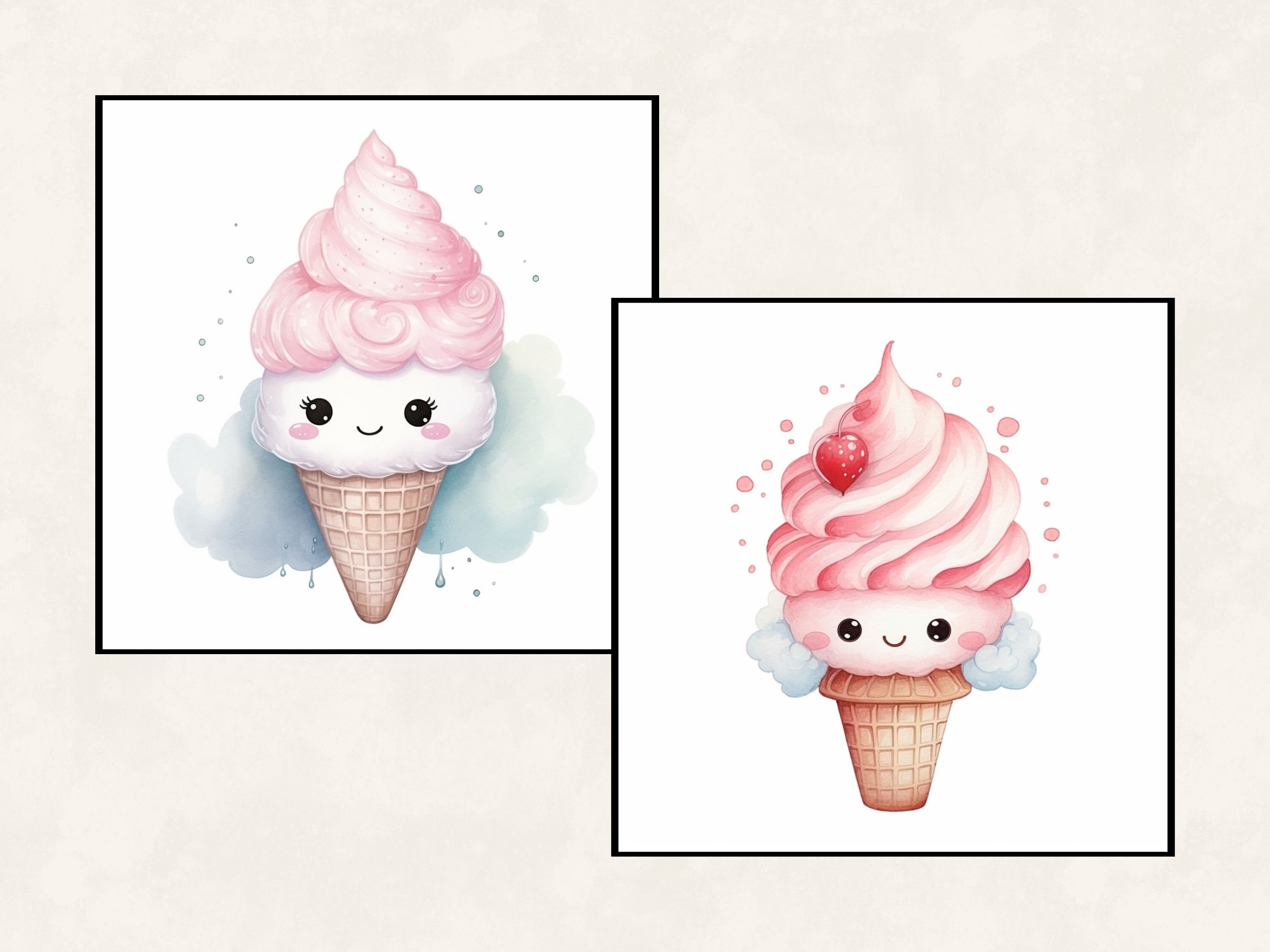 Cute Snow Cone Clipart Watercolor Illustration Nursery Clipart - Etsy