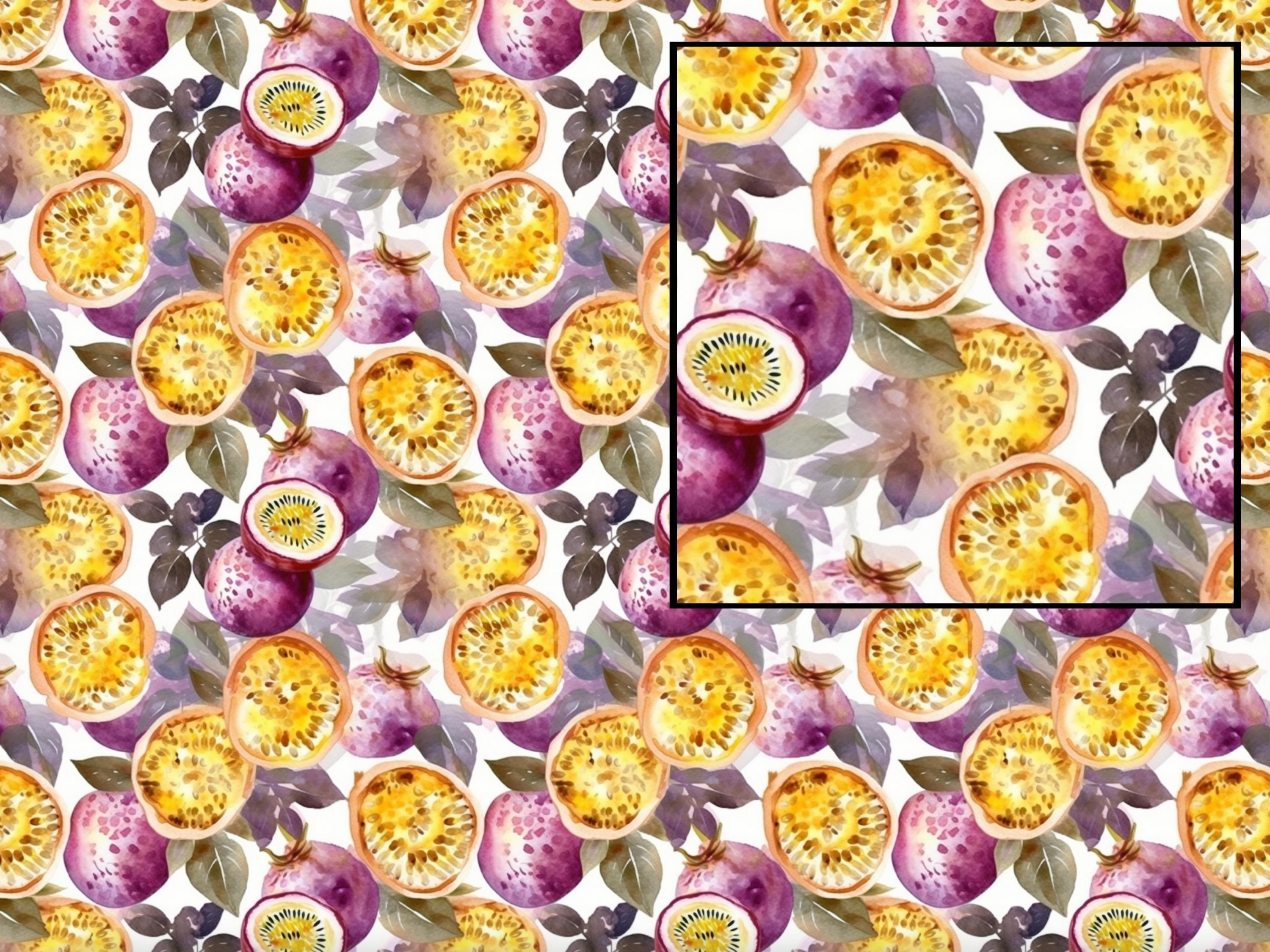 Passion Fruit Seamless Pattern Commercial Use Watercolor Fruit - Etsy