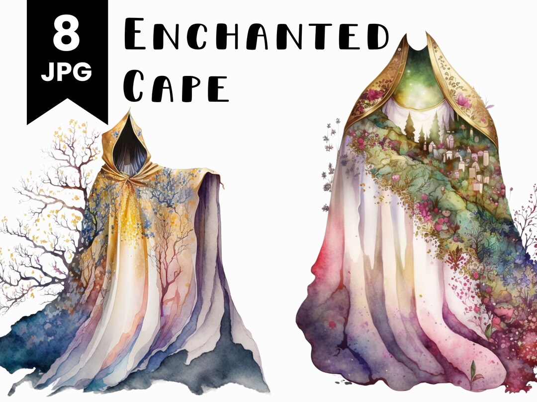 Magic Cape Print Art Magic Cape Illustration Commercial Use Watercolor ...